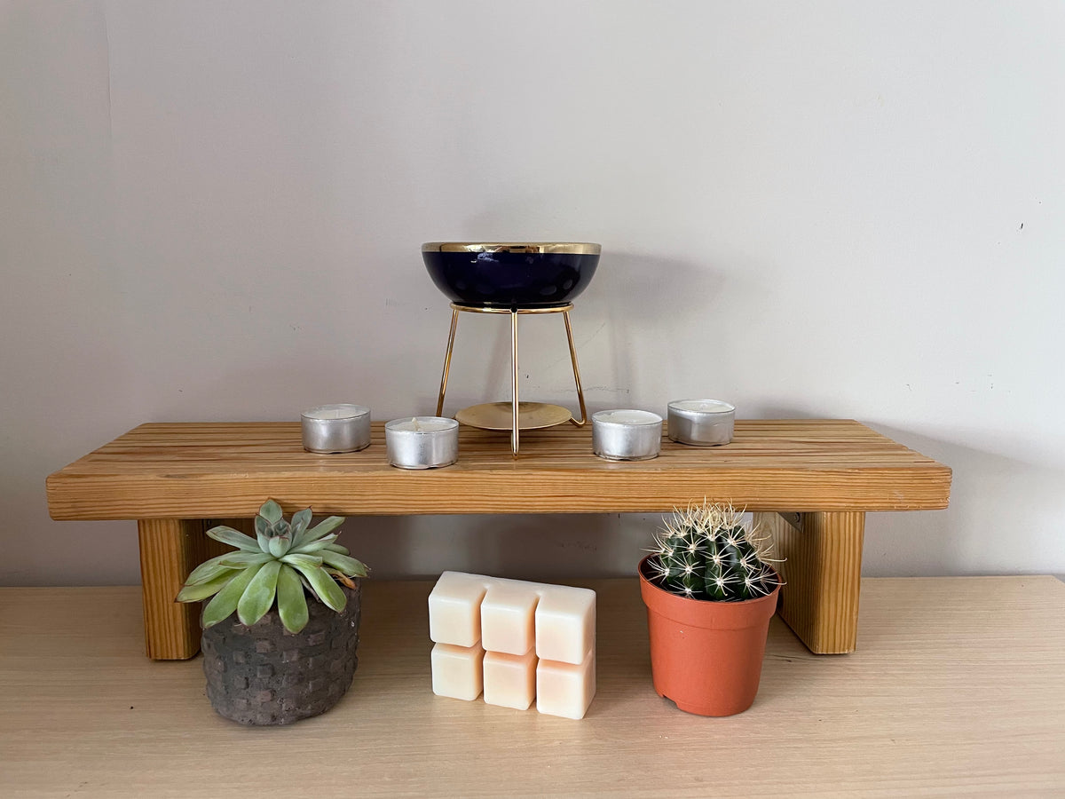 Golden Edge Wax Burner with Homemade Clamshell Wax Melt and Tea Lights ...